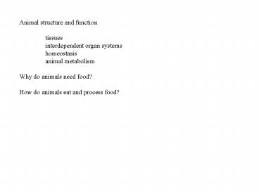 Animal structure and function presentation | free to view