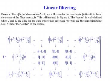 Linear filtering presentation | free to view