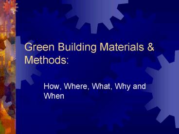 Green Building Materials presentation | free to view