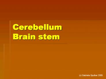 Cerebellum Brain stem presentation | free to view