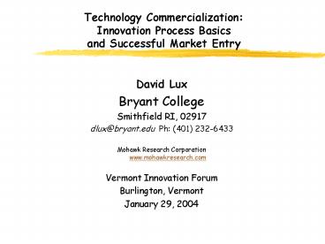 Technology Commercialization: Innovation Process Basics and Successful ...