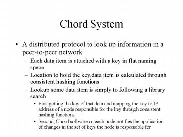 Chord System presentation | free to view