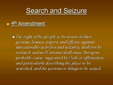 Search and Seizure presentation | free to view