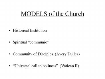 PPT – MODELS of the Church PowerPoint presentation | free to view - id ...