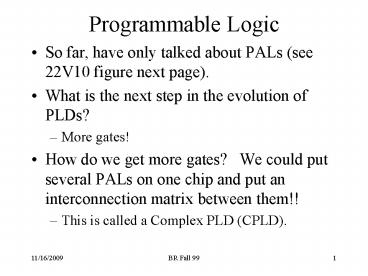 PPT – Programmable Logic PowerPoint presentation | free to view - id ...