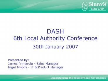 PPT – DASH PowerPoint presentation | free to view - id: fde6f-NzVmZ