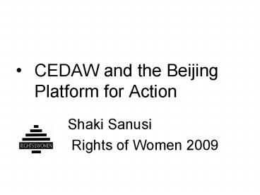 CEDAW and the Beijing Platform for Action presentation | free to view