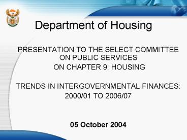 Department of Housing presentation | free to download