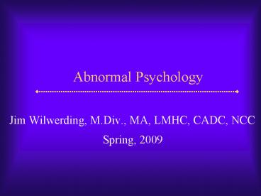 Abnormal Psychology presentation | free to view