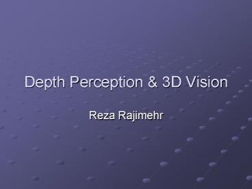 Depth Perception presentation | free to view