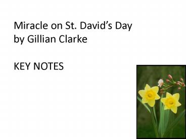 Miracle on St' Davids Day presentation | free to view