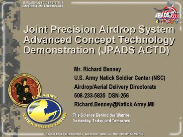 Joint Precision Airdrop System Advanced Concept Technology ...