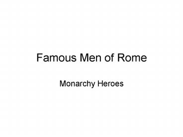 Famous Men of Rome presentation | free to view