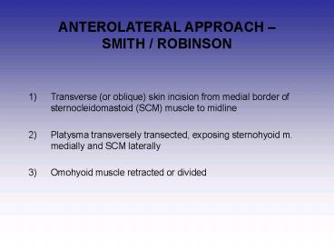 PPT – Transverse or oblique skin incision from medial border of ...