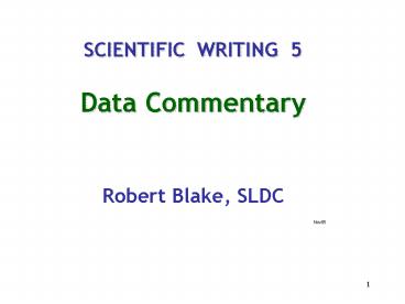 SCIENTIFIC WRITING 5 presentation | free to view