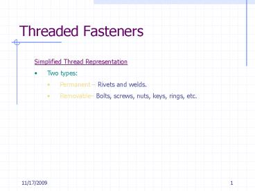 Threaded Fasteners presentation | free to view