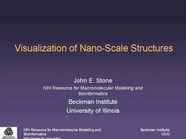 PPT – Visualization of NanoScale Structures PowerPoint presentation ...