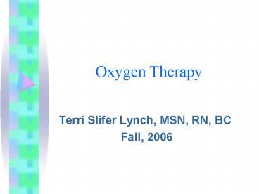 Oxygen Therapy presentation | free to view