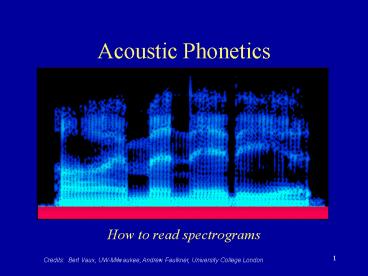 Acoustic Phonetics How to read spectrograms presentation | free to view