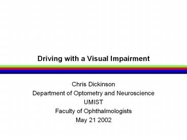 Driving with a Visual Impairment presentation | free to download