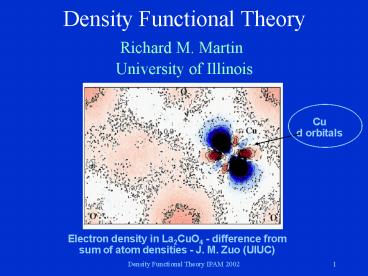 PPT – Density Functional Theory Richard M' Martin University of ...
