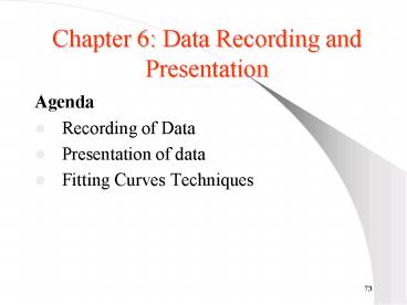 Chapter 6: Data Recording and Presentation presentation | free to view