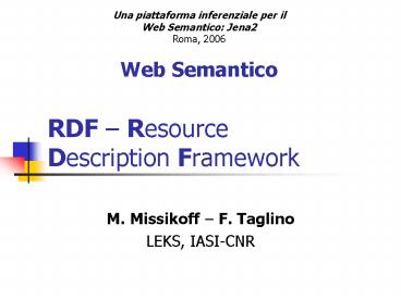 RDF Resource Description Framework presentation | free to view