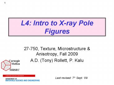 L4: Intro to Xray Pole Figures presentation | free to view