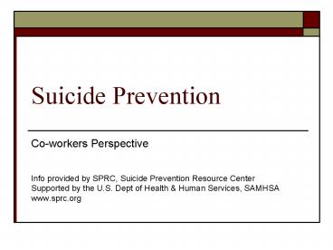 PPT – Suicide Prevention PowerPoint presentation | free to view - id ...