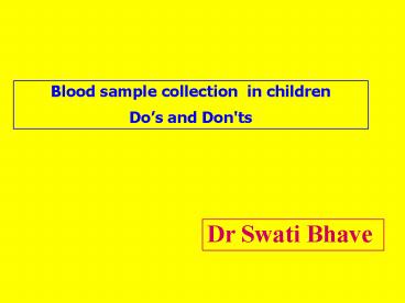 Blood sample collection in children presentation | free to download
