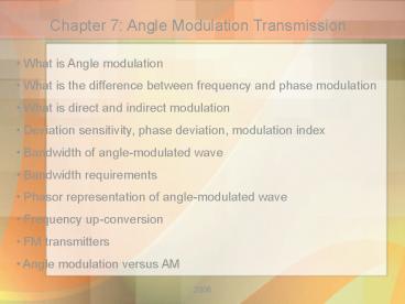 Chapter 7: Angle Modulation Transmission presentation | free to view