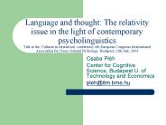 PPT – Psycholinguistics Language and the Brain PowerPoint presentation ...