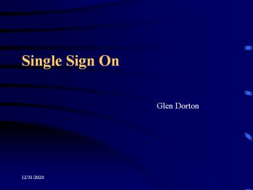 Single Sign On presentation | free to download