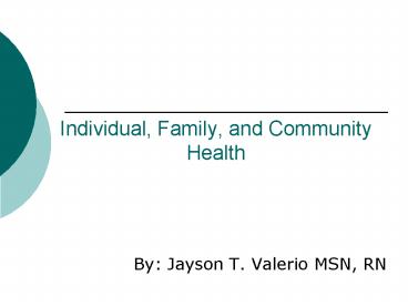 Individual, Family, and Community Health presentation | free to view