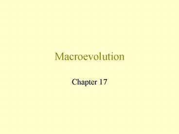 PPT – Macroevolution PowerPoint presentation | free to view - id ...