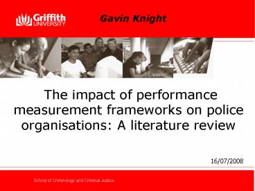 The impact of performance measurement frameworks on police ...