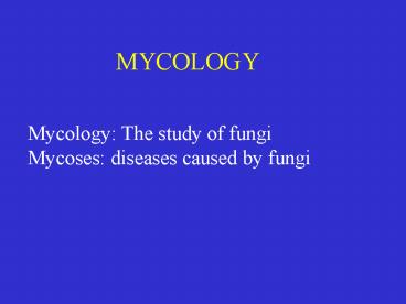PPT – Mycology: The study of fungi PowerPoint presentation | free to ...