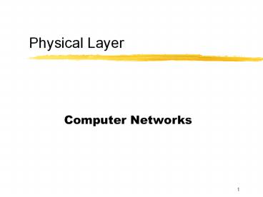 Physical Layer presentation | free to download