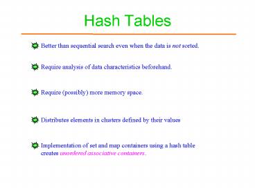 Hash Tables presentation | free to view