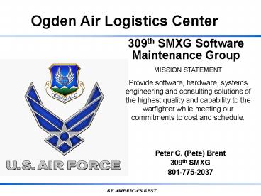 PPT – 309th SMXG Software Maintenance Group PowerPoint presentation ...