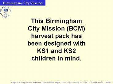 Birmingham City Mission presentation | free to view