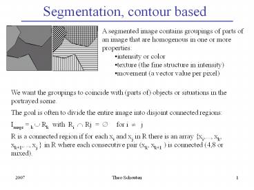 Segmentation, contour based presentation | free to download