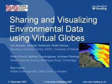 Sharing and Visualizing Environmental Data using Virtual Globes presentation | free to view