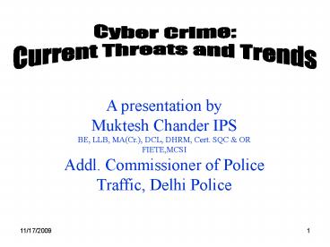 Cyber Crime: presentation | free to view