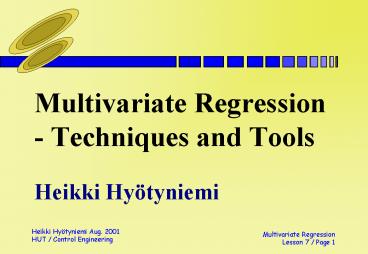 PPT – Multivariate Regression PowerPoint presentation | free to view ...