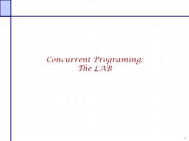 Concurrent Programing: presentation | free to download