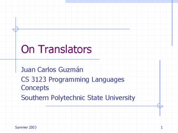On Translators presentation | free to view