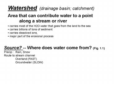 Watershed drainage basin catchment presentation | free to view