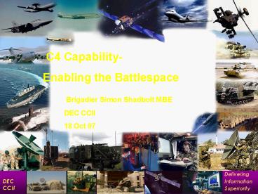 CMIS brief on ISTAR Concepts and Capability Developments presentation ...