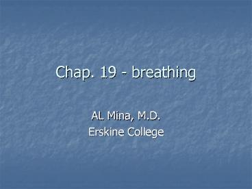 PPT – Chap' 19 breathing PowerPoint presentation | free to view - id ...